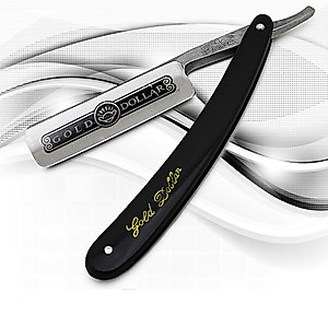 Tangc Pro Gold Dollar Shave Knife 66 Straight Edge Barber Razor Folding Hair Shaving