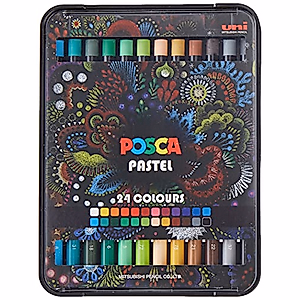 Posca Crayons Art Set of 24 Pastels, Art Supplies | Crayons for Adults and Kids Ages 2-4 and Up, Toddler Crayons and Adult Crayons, Crayons Bulk Coloring Set, Crayon Box |Try Posca Washable Markers