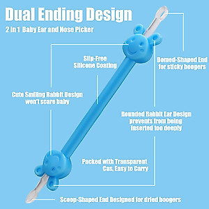 2 Pack Baby Nasal Booger and Ear Cleaner, Nose Cleaning Tweezers, Safe Baby Booger Remover, Nose Picker for Baby Gadget for Infants and Toddlers, Earwax Removal Baby Must Have Items (Yellow & Blue)
