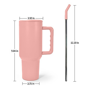 sweet grain 40 oz Sublimation Tumbler with Handle 20 Pack Sublimation Tumblers Blanks Bulk Leak-proof Lid and Straw Insulated Stainless Steel Travel Mug Keeps Cold for 34 Hours (White)