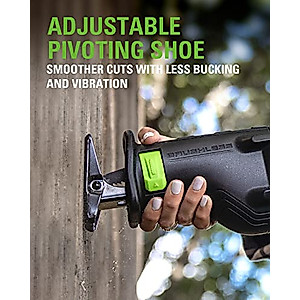 Greenworks 24V Brushless (1-1/8") Cordless Reciprocating Saw (2,7000 SPM), 4.0Ah Battery and Compact Charger Included