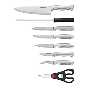 Farberware Fine Edge High-Carbon Stainless Steel Knife Block Set, 12-Piece, Black