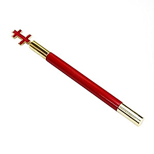 Bricks Masons Preceptor Knights Templar English Regulation Baton - Red Color
