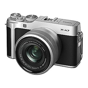 Fujifilm X-A7 Mirrorless Digital Camera w/XC15-45mm F3.5-5.6 OIS PZ Lens, Silver