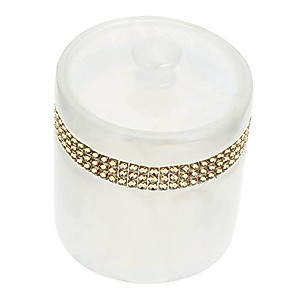 HANABASS Resin Swab Box Toothpick Dispenser Makeup Storage Organizer Box Toothpick Dispenser for Home Resin Cotton Swab Holder with Lid Decorative Candy Jar Sugar Jars Cotton Pad Container