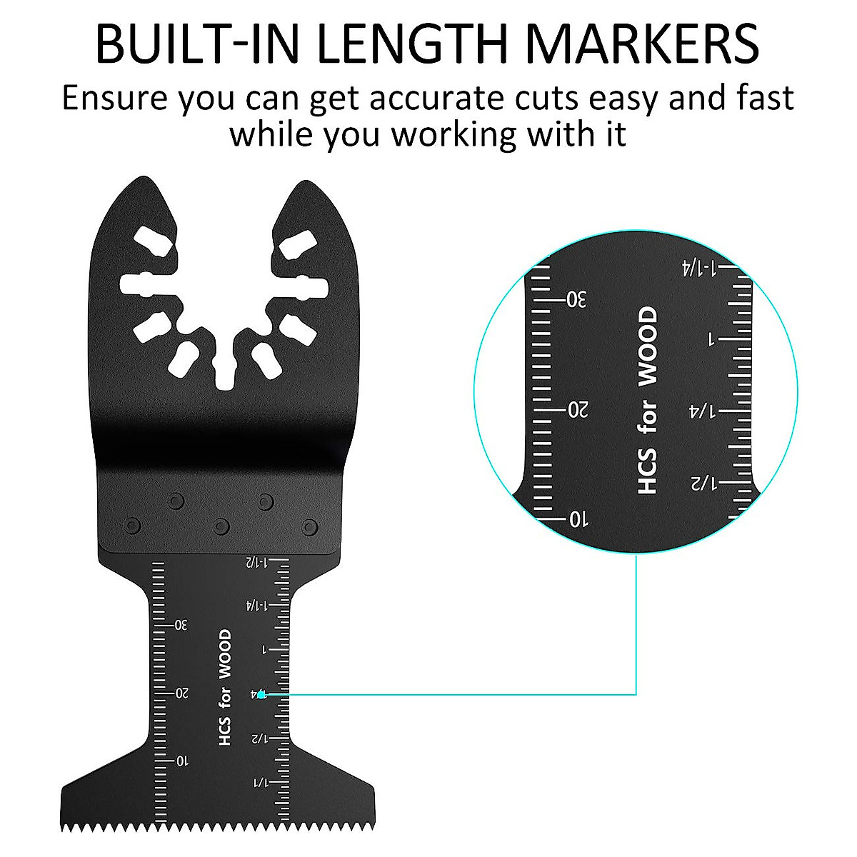30PCS Professional Oscillating Saw Blades Wood & Bi Metal Cutting Quick Release Multitool Blades Kit Fit Fein Multimaster Porter Cable Black & Decker Bosch Craftsman Ryobi Makita
