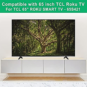 TV Stand Legs for TCL 65" Class 4-Series 4K UHD HDR ROKU Smart TV, TV Stand Base Compatible with TCL TV Model 65S421, Screws Included (Black)
