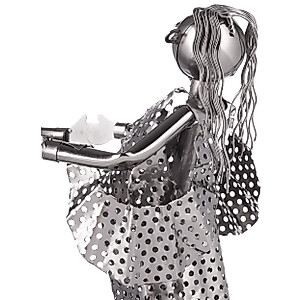 BRUBAKER Bottle Holder Dancing Couple - Pair Sculpture Metal - Bottle Stand - with Greeting Card - Wedding Favours