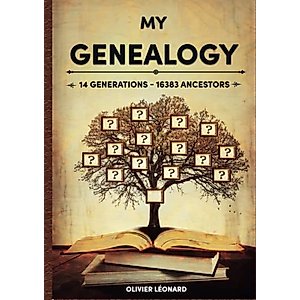 My genealogy - 14 generations - 16383 ancestors: Book to complete, 695 pages, 1 page per ancestor up to the 9th generation, 168 extension pages, Large Format
