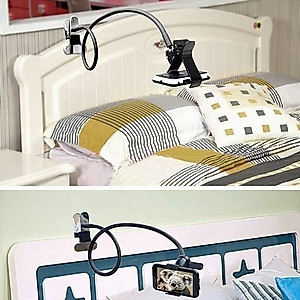 AFUNTA Cellphone Stand Holder, Universal 360 Degree Rotation Flexible Long Arms Gooseneck Lazy Bracket Compatible iPhone iPad GPS Samsung BlackBerry Devices -Black