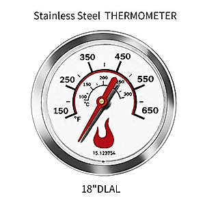 Rejekar 1.8 inch Heat Indicator Replacement for Various Char-Broil Brand Models Grill Thermometer