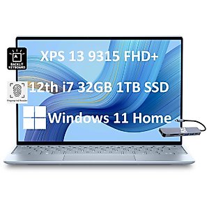Dell XPS 13 Thin & Light Business Laptop (13.4" FHD+, Intel 10-Core i7-1250U, 32GB DDR5 RAM, 1TB SSD), Long Battery Life, Thunderbolt 4, Webcam, Backlit, Fingerprint, Wi-Fi 6E, IST HUB, Win 11 Home