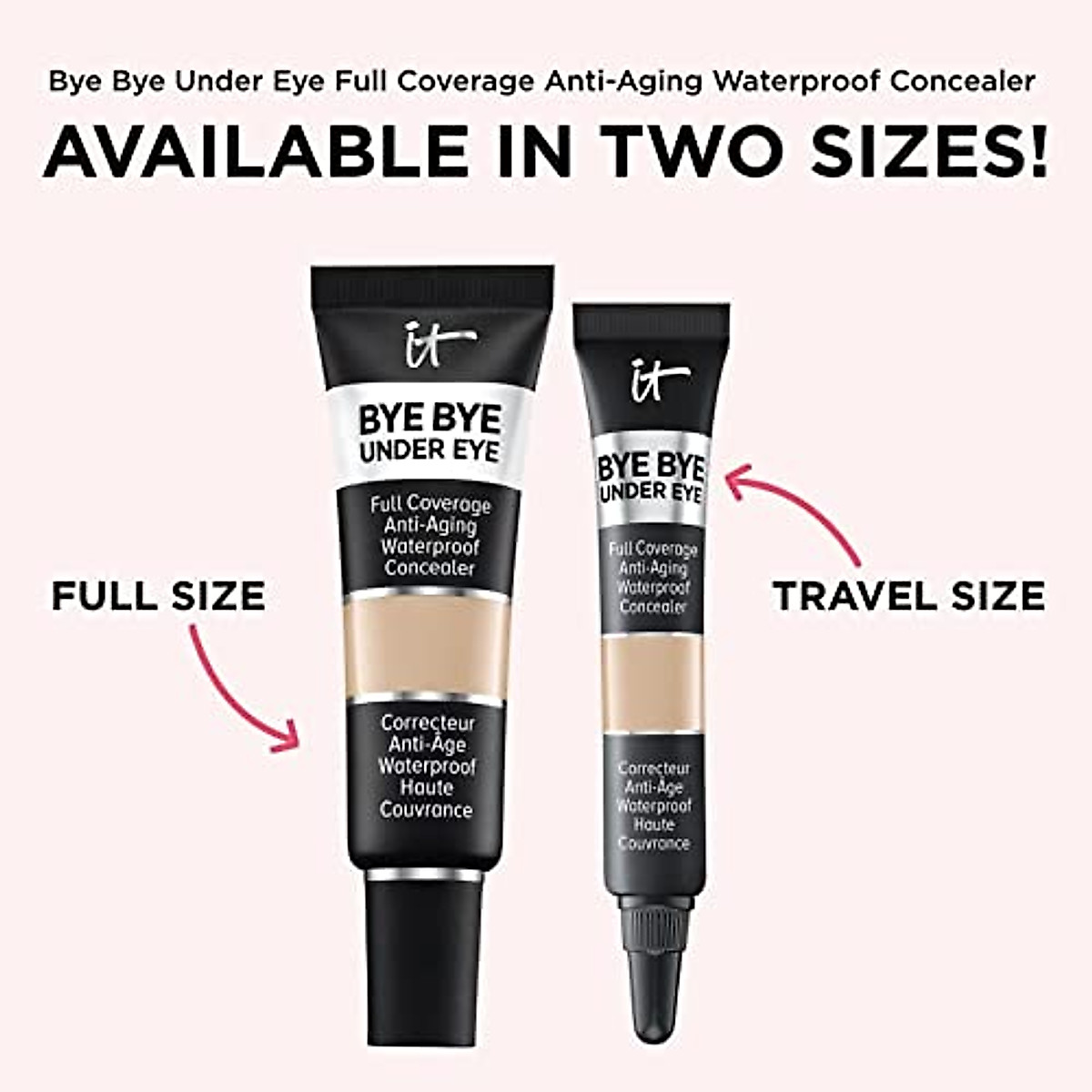IT Cosmetics Bye Bye Under Eye Full Coverage Concealer - for Dark Circles, Fine Lines, Redness & Discoloration - Waterproof - Anti-Aging - Natural Finish – 30.5 Tan (C), 0.4 fl oz