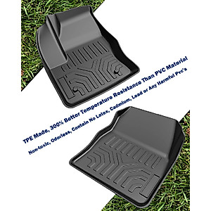 ISSYAUTO Floor Mats Liners, Compatible with 2013-2019 Escape 2013-2018 C-Max, All Weather Guard Floor Liners TPE Car Mats Waterproof 1st and 2nd Row, Black