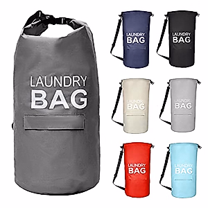 IHOMAGIC Laundry Baskets, Large Collapsible Clothes Basket,Door Laundry Hamper Bag Hanging,Tall Hamper Bag for Storage Bin,Home Organizer,Nursery Storage,Clothes Hamper Dark Grey
