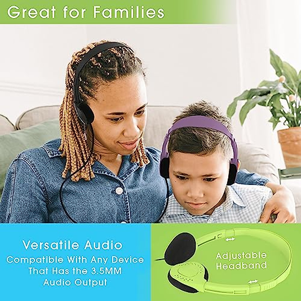 Redskypower 10 Pack Multi Color Kid's Wired On Ear Headphones, Individually Bagged, Disposable Headphones Ideal for Students in Classroom Libraries Schools, Bulk Wholesale