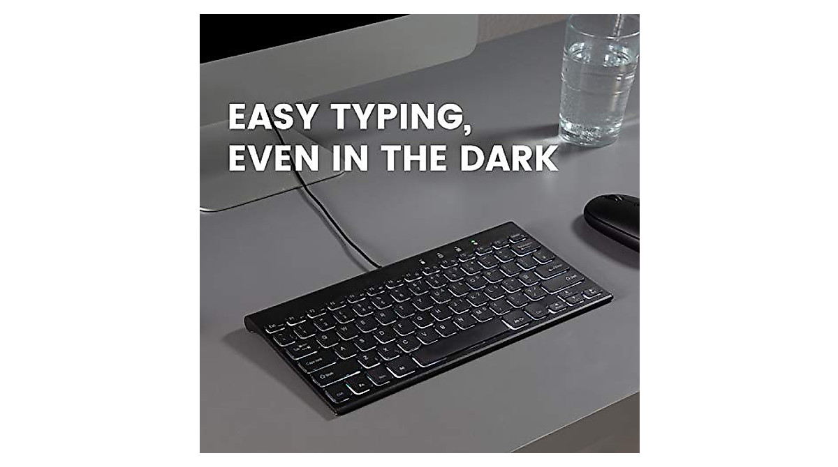 Perixx PERIBOARD-429 Mini Backlit Keyboard – Silent & Compact
