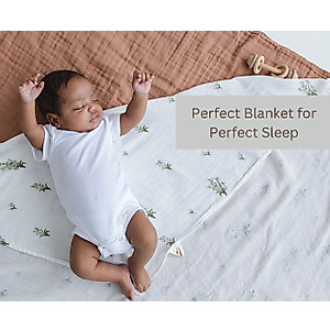 Leyl&Ari Muslin Swaddle Blanket | Floral Baby Wrap | Gender Neutral Newborn Essentials (Blue Bells)