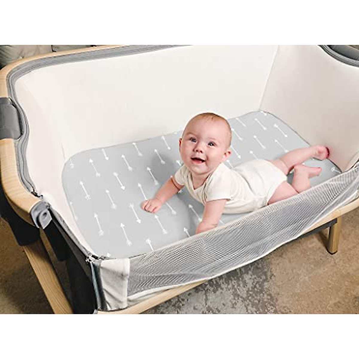 Bassinet Bed Sheets – Premium Bassinet Fitted Sheet for Halo, Mika Micky, Maxi COSI & Others - 4 Pack 100% Jersey Knit - Bassinet Bedding for Standard Size Oval or Halo Bassinet Pads for Boys & Girls