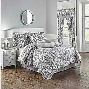 Waverly Stencil Vine Modern Striped Rectangular Decorative Throw Pillow, 14" x 22", Charcoal