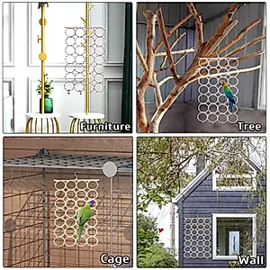 BNOSDM 3 Packs Bird Hemp Rope Net Swing Climbing Rope Net for Birds Parrot Ladder Macaw Hanging Hammock Activity Toy for Rats Parakeet Cockatiel Cockatoo Conure African Grey Budgie
