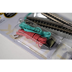 Bachmann Trains - Snap-Fit E-Z TRACK REMOTE TURNOUT - LEFT (1/card) - NICKEL SILVER Rail With Grey Roadbed - N Scale