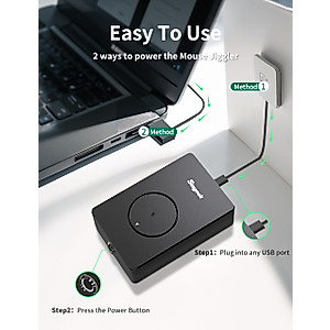 Stageek Mouse Jiggler, Mechanical 100% Undetectable by IT, Mouse Mover with On/Off Switch, Simulates Mouse Movement and Prevents Computer from Going into Sleep, No Software Needed, Plug &Play