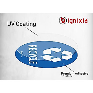 IGNIXIA Trash Recycle Compost Stickers to Organize Trash- Premium Vinyl Sticker for Trash Can, Compost Bin, Recycle Bin- (Pack of 6) for Metal Trash Can or Plastic Trash Can-Home