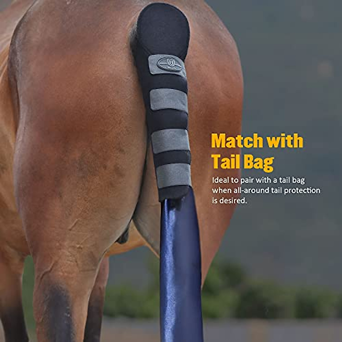 Harrison Howard Neoprene Horse Tail Guard Equine Tail Wrap Gray