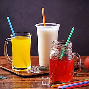 200 Pcs Colorful Plastic Long Disposable Drinking Straws. (0.23''diameter and 10.2"long)