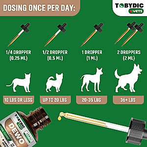Tobydic Broad Spectrum Herbal Medicine with Probiotic for Cats & Dogs - Prevention & Treatment Helps to Remove Toxins and Parasites -Medication & Supplement Drops - Made in USA