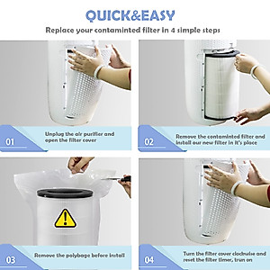 Ulrempart Replacement HEPA Filter Compatible with Homedics Air Purifier Models# AP-T45, AP-T45WT, AP-T40, AP-T40WT, AP-T40WTAR, AP-T40FL, 1461901 (Costco Model)