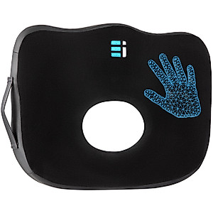 ERGONOMIC INNOVATIONS Orthopedic Donut Pillow: Memory Foam Chair Seat Cushion for Tailbone and Coccyx Pain, Sciatica, and Pressure Relief - Car, Desk, and Office Chair Pad Cushions and Pillows (Black)