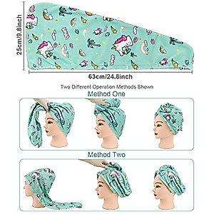 FAISOTY 3Pcs Microfiber Hair Towel for Kids, Quickly Drying Hair Towel with Button Using for Wet Hair Drying for Kids/Girls/Women