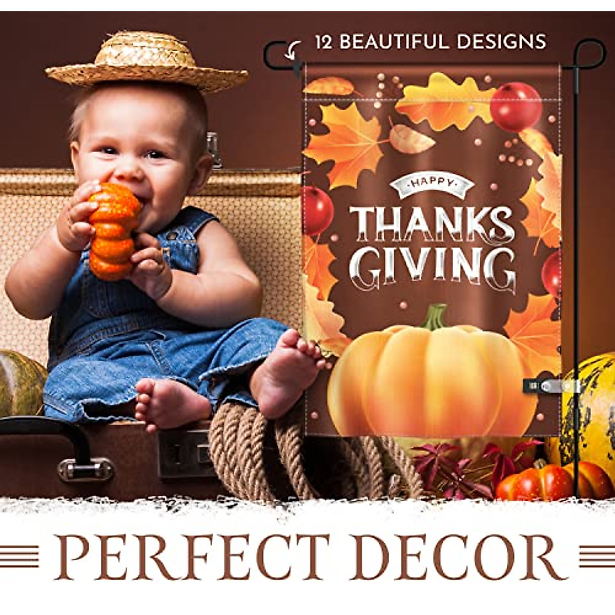 Seasonal Garden Flags Set of 12 Double Sided 12x18, Seasonal Garden Flag, Holiday Flags, Yard Flag, Mini Garden Flags, Outdoor Flags Decorative 12x18, Lawn Flag, Seasonal Garden Flags Pack (Seasons)