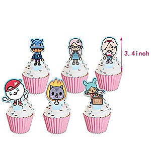 Toca Party Decorations Boca Life Birthday Party Supplies Includes CupCake Toppers, Cake Toppers,Banner Garland, Balloons, Party Favor Pack For Kids