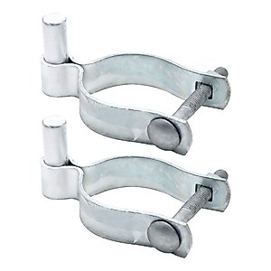 2 Pack Chain Link Fence Gate Post Hinge - Use for Outside Diameter Post/Pipe - Galvanized Chain Link Post Gate Hinge - Nut/Bolt Included (2-3/8 Inch)