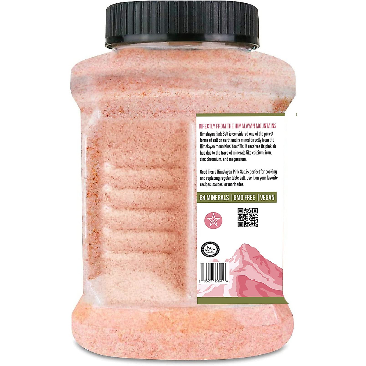 Good Tierra Himalayan Pink Salt in Jar - Extra-Fine Grain - 2.5 lb.