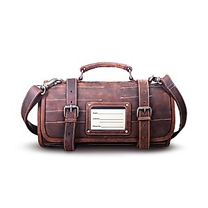 Leather Knife Roll Bag for Chefs Large - Professional Bag for Men and Women | Carrying Case with 14 Slots | Gifts for Him | Travel Accessories for Christmas and Thanksgiving