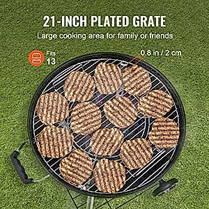 VEVOR 21 inch 22 inch, Round Grates Kettle Charcoal Grill Replacement Parts for Outdoor Cooking, Barbecue Camping, Picnic, Backyard, Silver