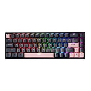 ONE METER 60 Percent Wireless Mechanical Gaming Keyboard, Portable Ultra-Compact 68 Keys Gaming Keyboard Hot Swappable Gateron G-pro switches with RGB Backlit and PBT keycaps