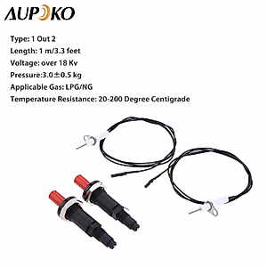 Aupoko 2 Sets Piezo Spark Ignition with Cable Push Button Igniter & Double Ignition Kit Electronic Igniter, Fit for Gas Fireplace Gas Oven Gas Heater Igniter