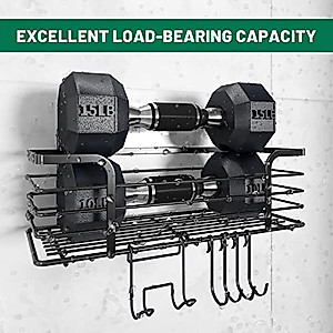 Shower Caddy Basket Shower Racks for Inside Shower Shelf with Soap Dishes and 5 Hooks, 304 Stainless Steel No Drilling Traceless Adhesive Bathroom Storage Organizer, 2 Pack, Black