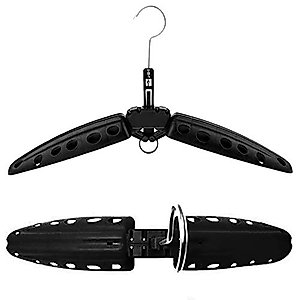 Niiwi Foldable Wetsuit Hanger,Fast Dry Vented Multi-Purpose Hangers for Surfing Scuba Diving Wet Suits (Black)