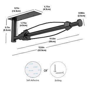 VAEHOLD Self Adhesive Paper Towel Holder Under Cabinet Mount, Wall Mounted Paper Towel Roll Holder for Kitchen, Bathroom, Wall - SUS304 Stainless Steel (Matte Black)