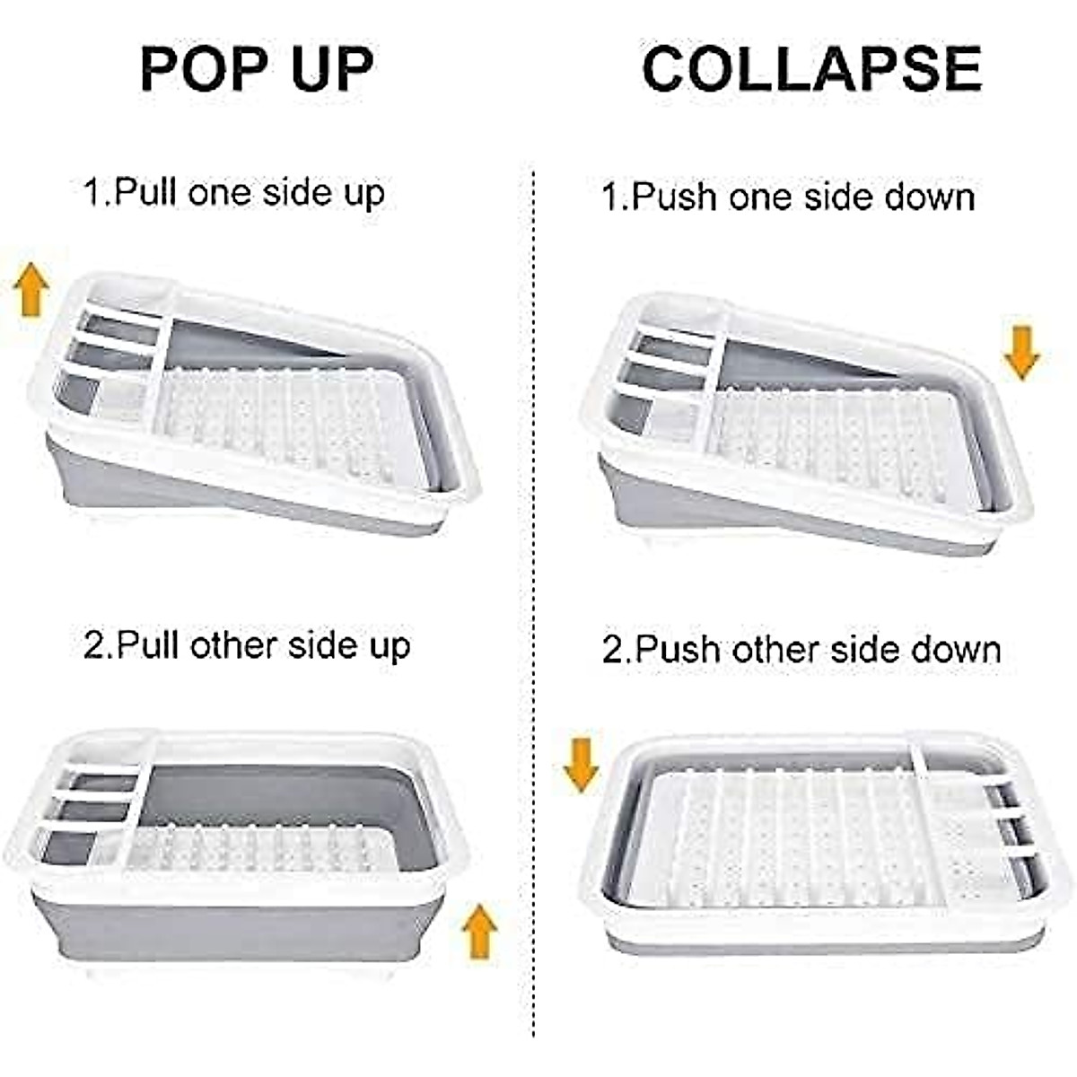 Plate Rack Dish Drainer Rack Collapsible Racks Space Saving Folding and Cutlery Drainer for Kitchen Easy Storage Bpa-Free Cutlery Pan Plate Holder