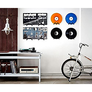 Vinyl Record Shelf Wall Mount 6 Pack,Vinyl Album Wall Mount Stand,Acrylic Album Record Holder Display Wall Shelf Storage,Various installation and display methods record wall Mount (Arc - Black)
