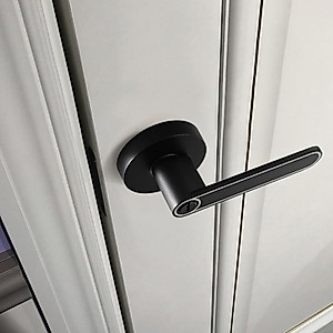 Black household silent strong magnetic suction door luminous lock Simple wooden door indoor handle lock - (Color: black)