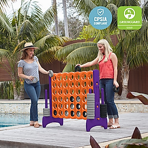 ECR4Kids Jumbo 4-To-Score, Giant Game, Orange, Purple