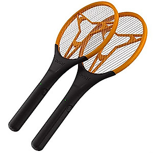 Hoont Bug Zapper Racket- 2 Pack Electric Fly Swatter | Large Handheld Indoor